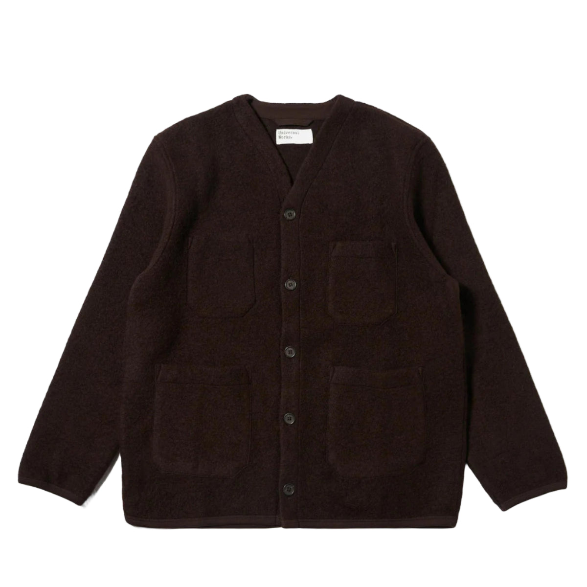 Universal Works Wool Fleece Cardigan Brown
