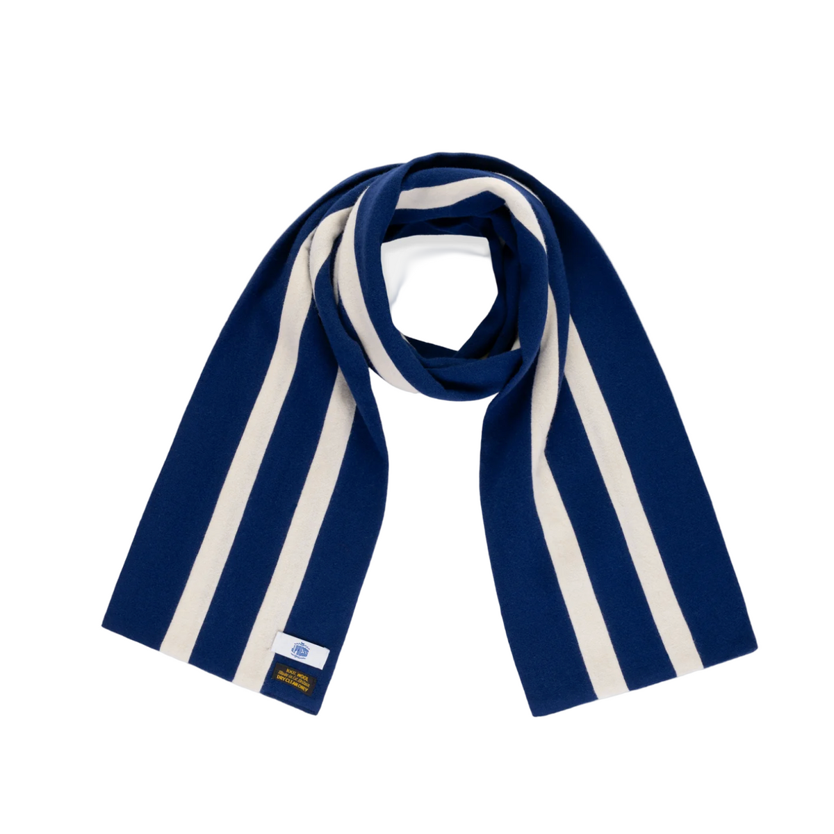 J.Press Made-in-England Blue & White Wool Schoolboy Muffler
